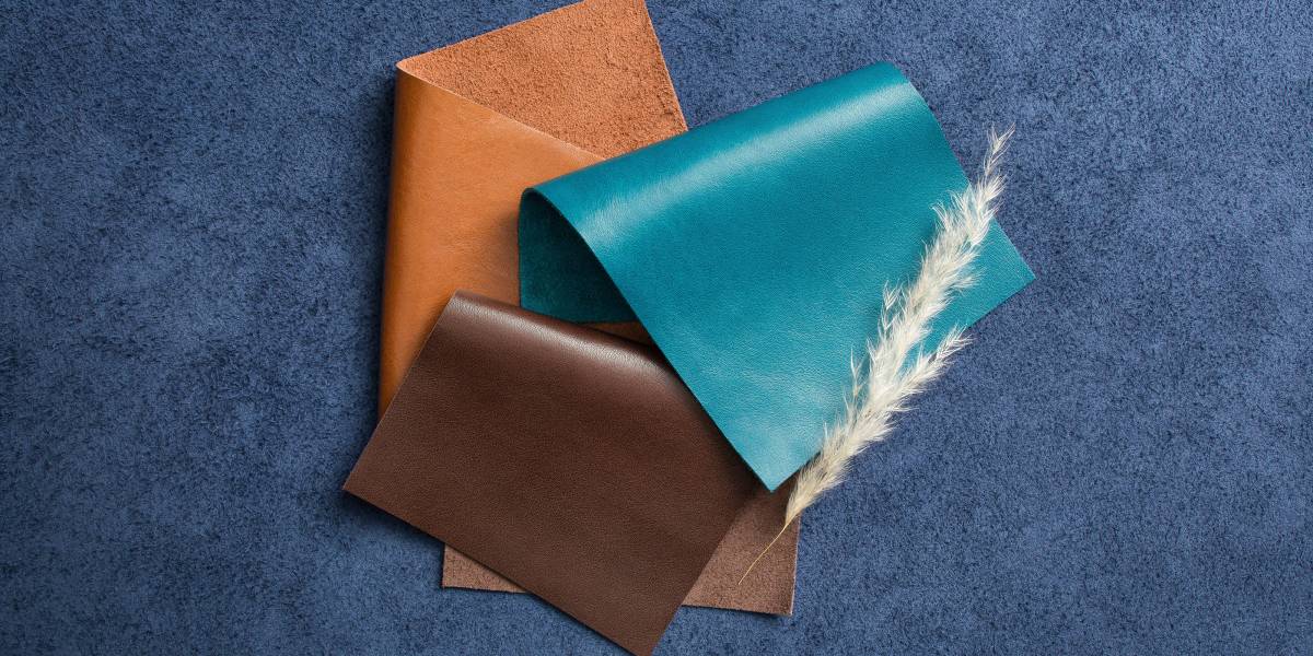 blue leather material