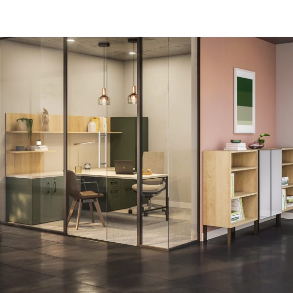 Verb Active Media Table with Hidden Monitor Lift | Steelcase