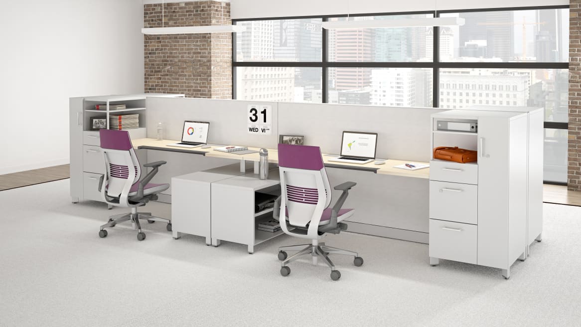 Universal Overhead Desk Cabinets Shelves Bookcase Storage Steelcase