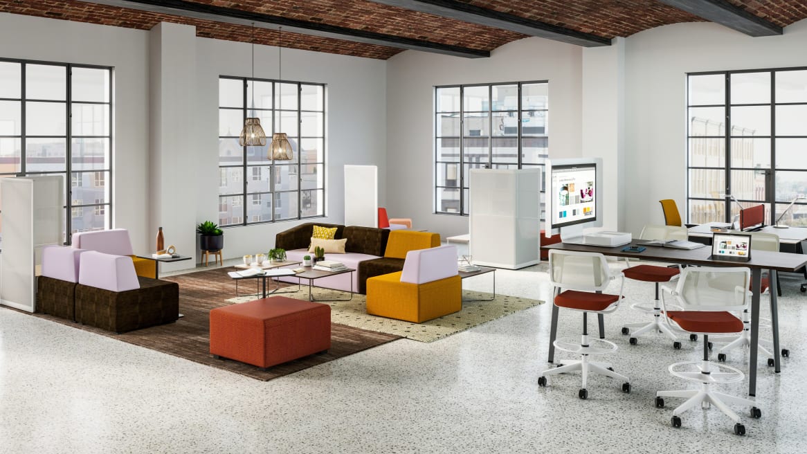 B-Free Standing Height Table with Optional Power Access | Steelcase