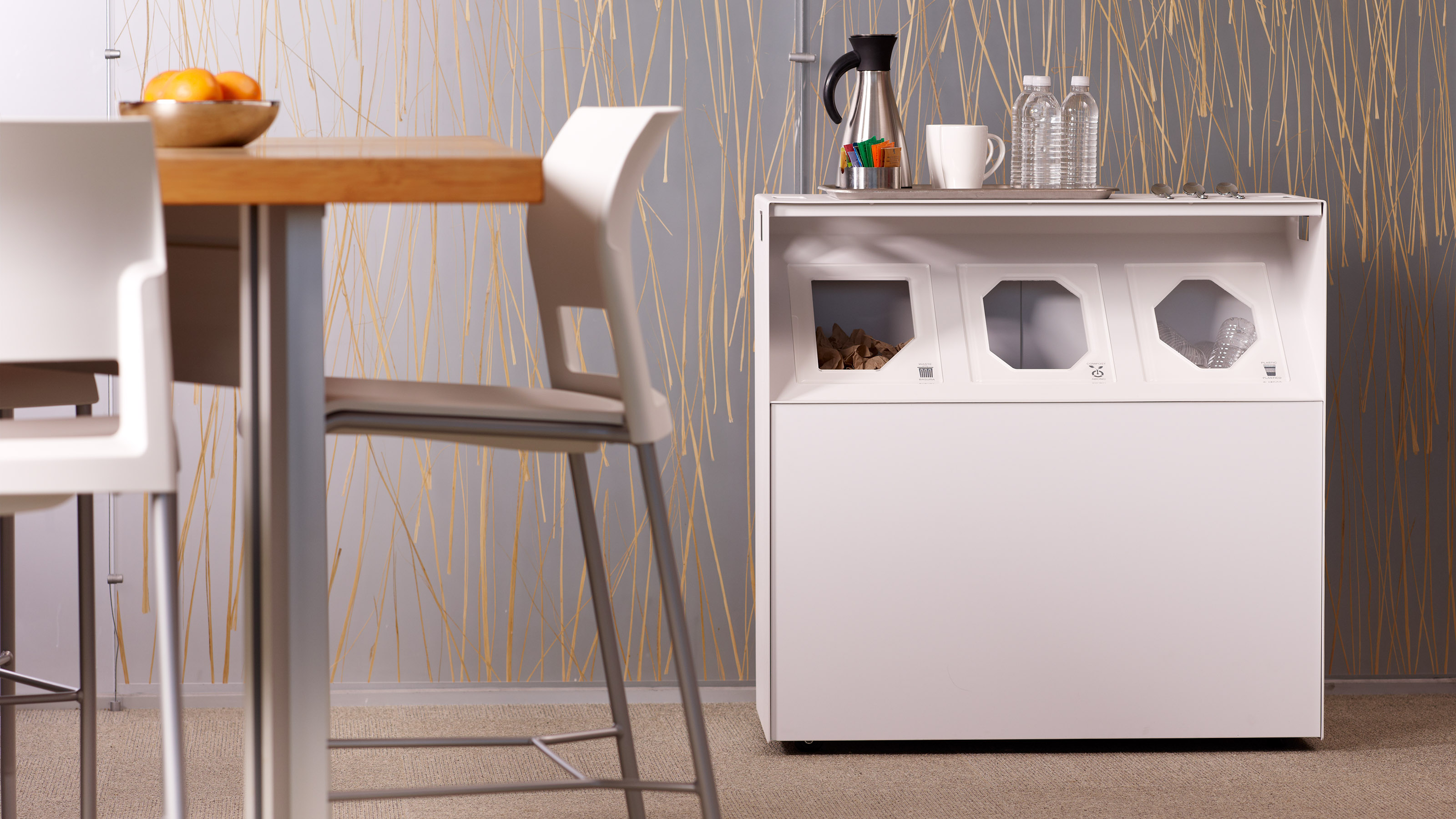 Victor2 3-Part Office Recycling Bin Station | Steelcase