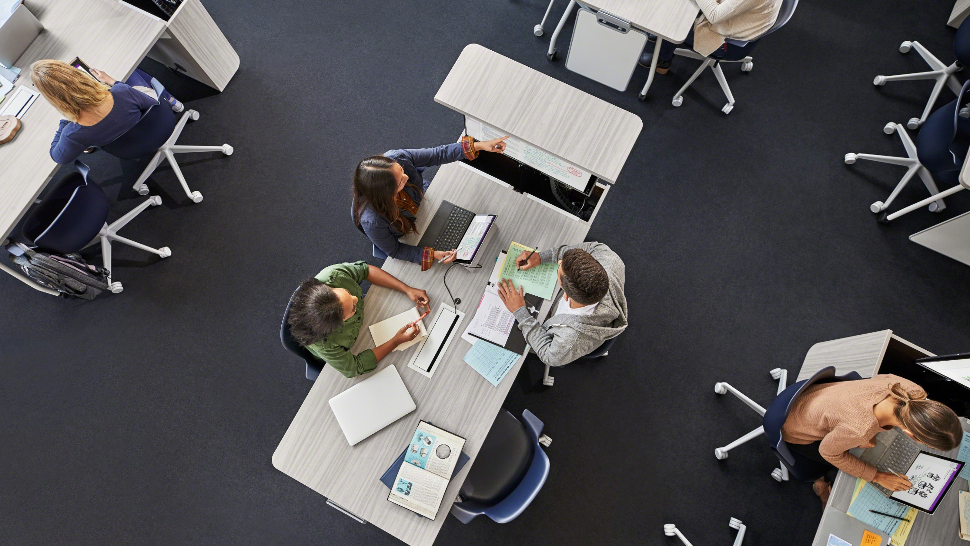 Verb Active Media Table with Hidden Monitor Lift | Steelcase