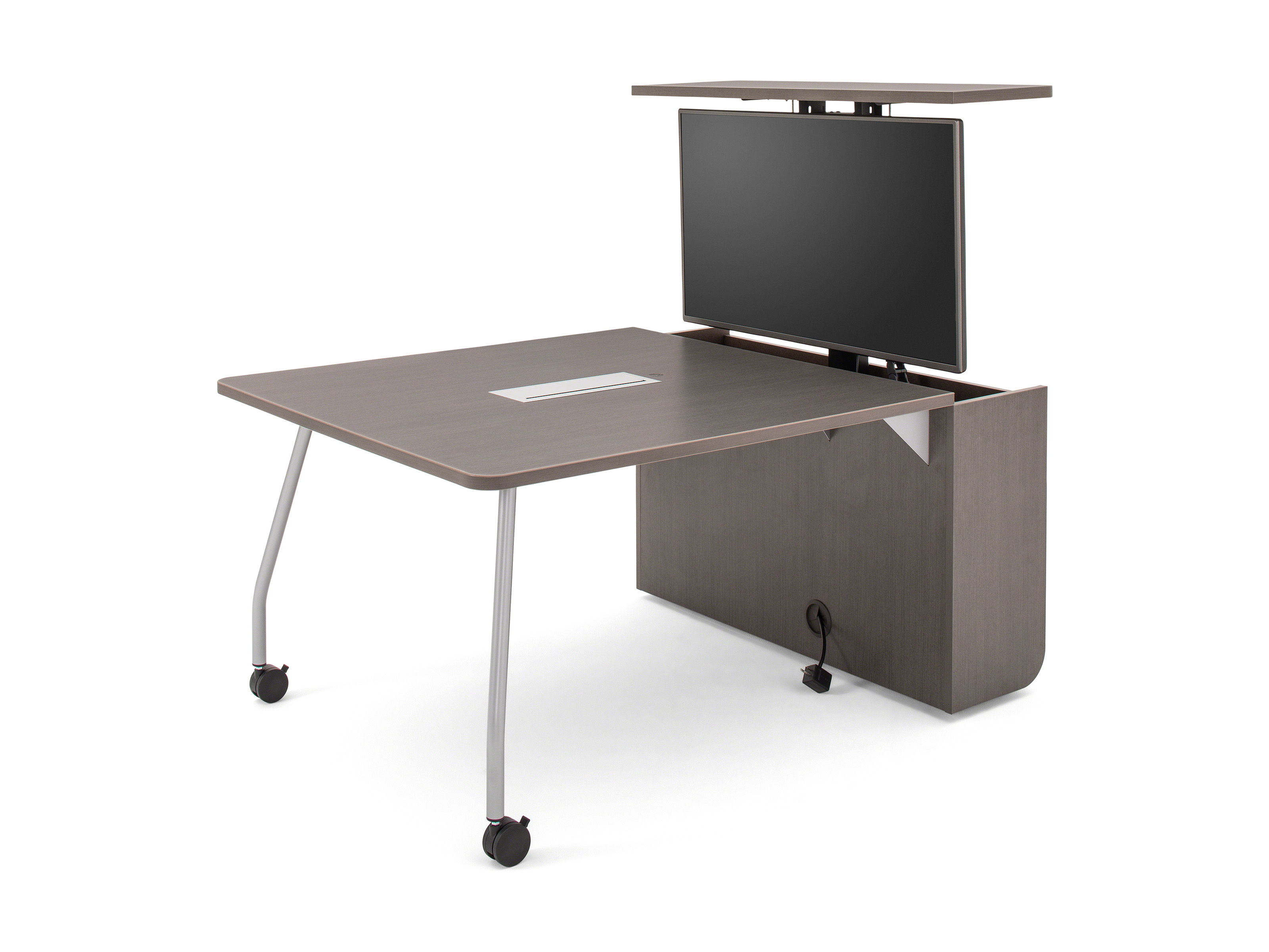 Verb Active Media Table with Hidden Monitor Lift | Steelcase
