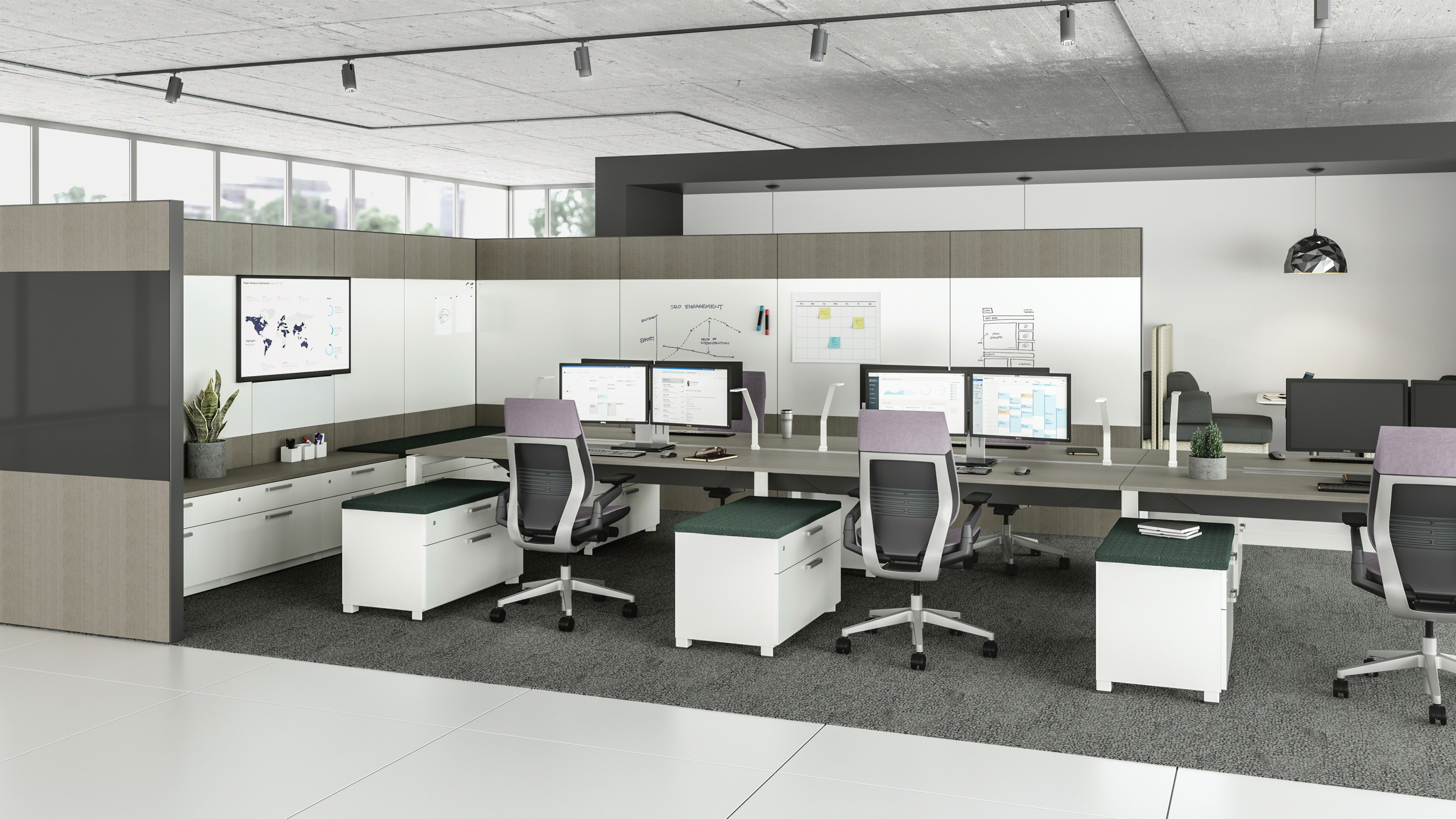 FrameOne Linear Office Workstation & Benching | Steelcase