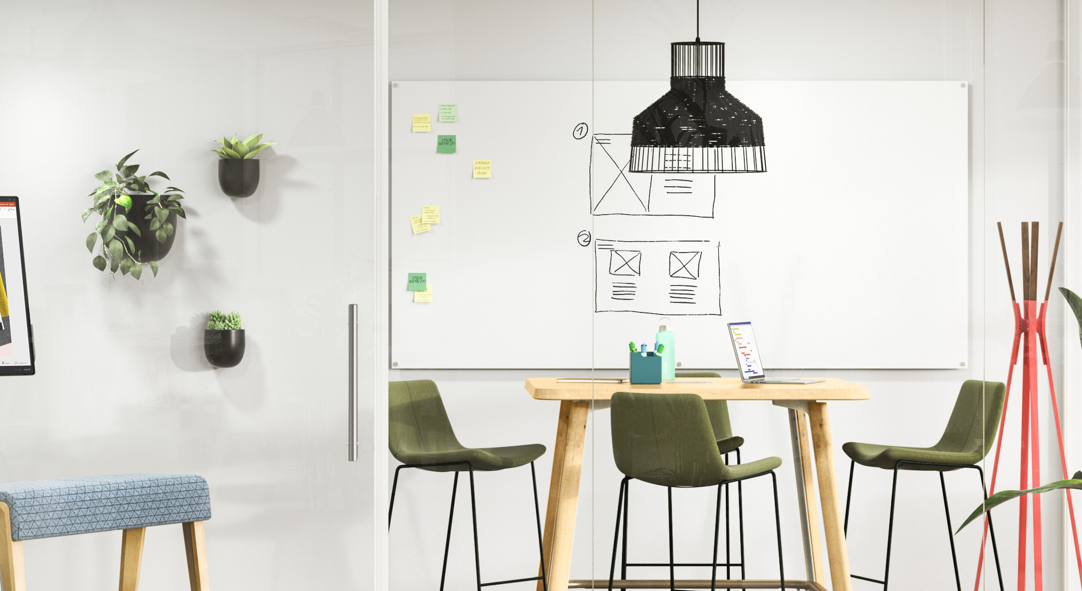 Serif Wall Mounted Office Whiteboard | Steelcase