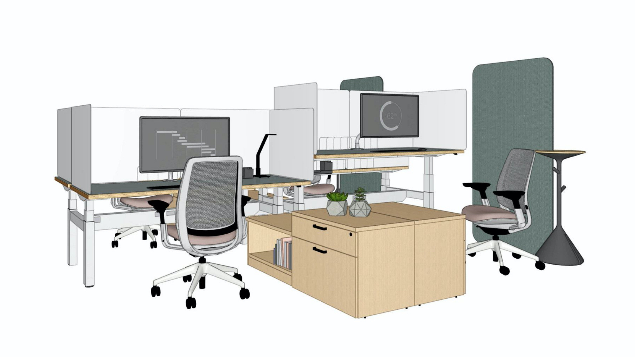 Post-COVID Open Office Desk Layouts | Steelcase