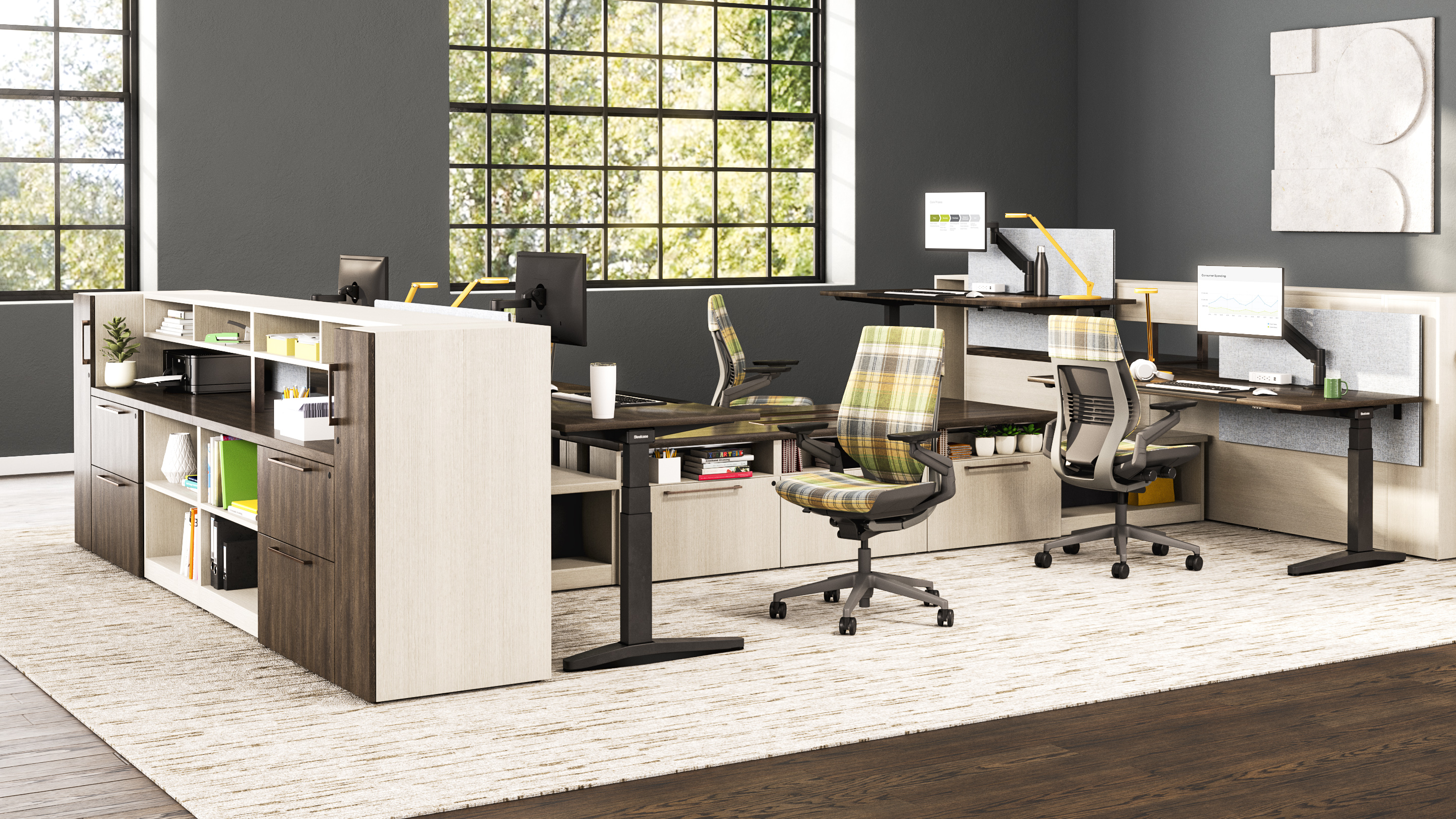 Elective Elements Freestanding Office Desk with Storage | Steelcase