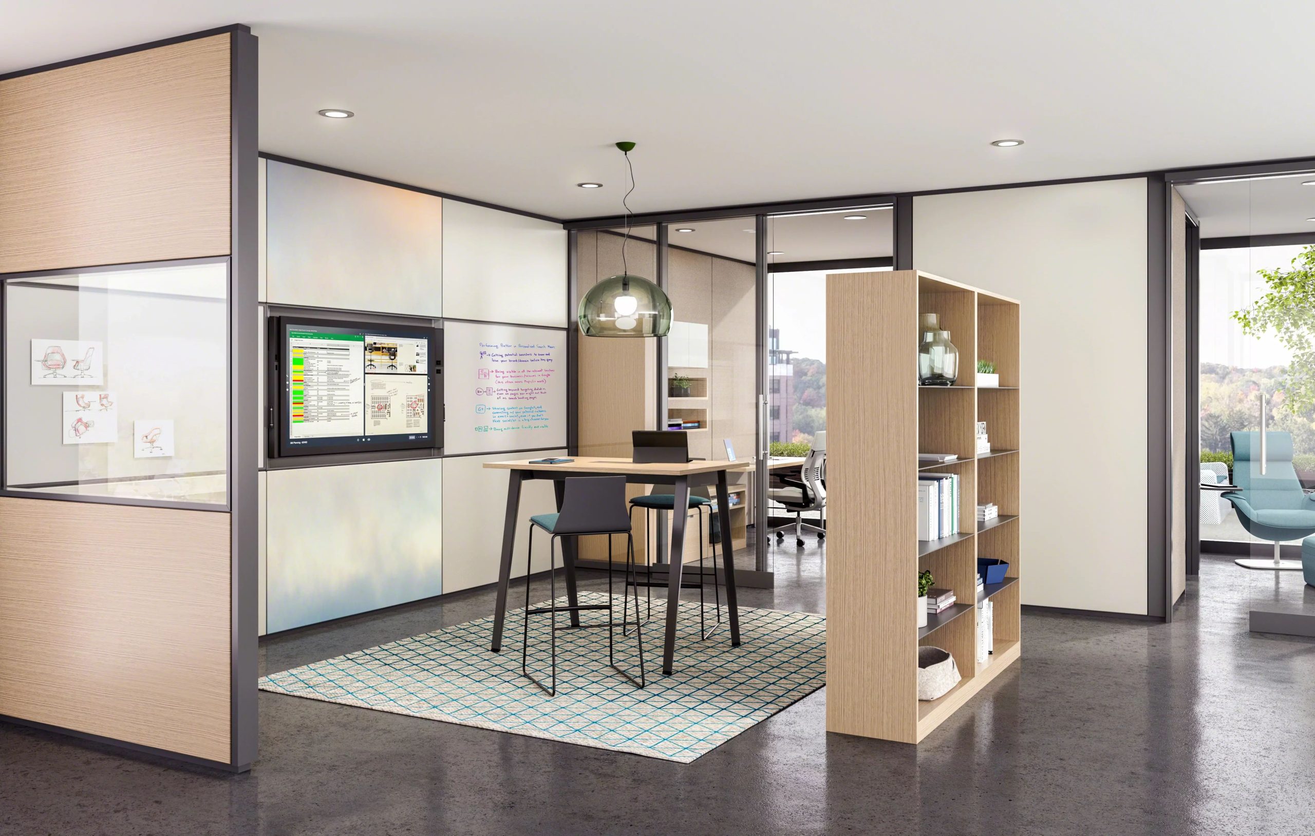 B-Free Standing Height Table with Optional Power Access | Steelcase