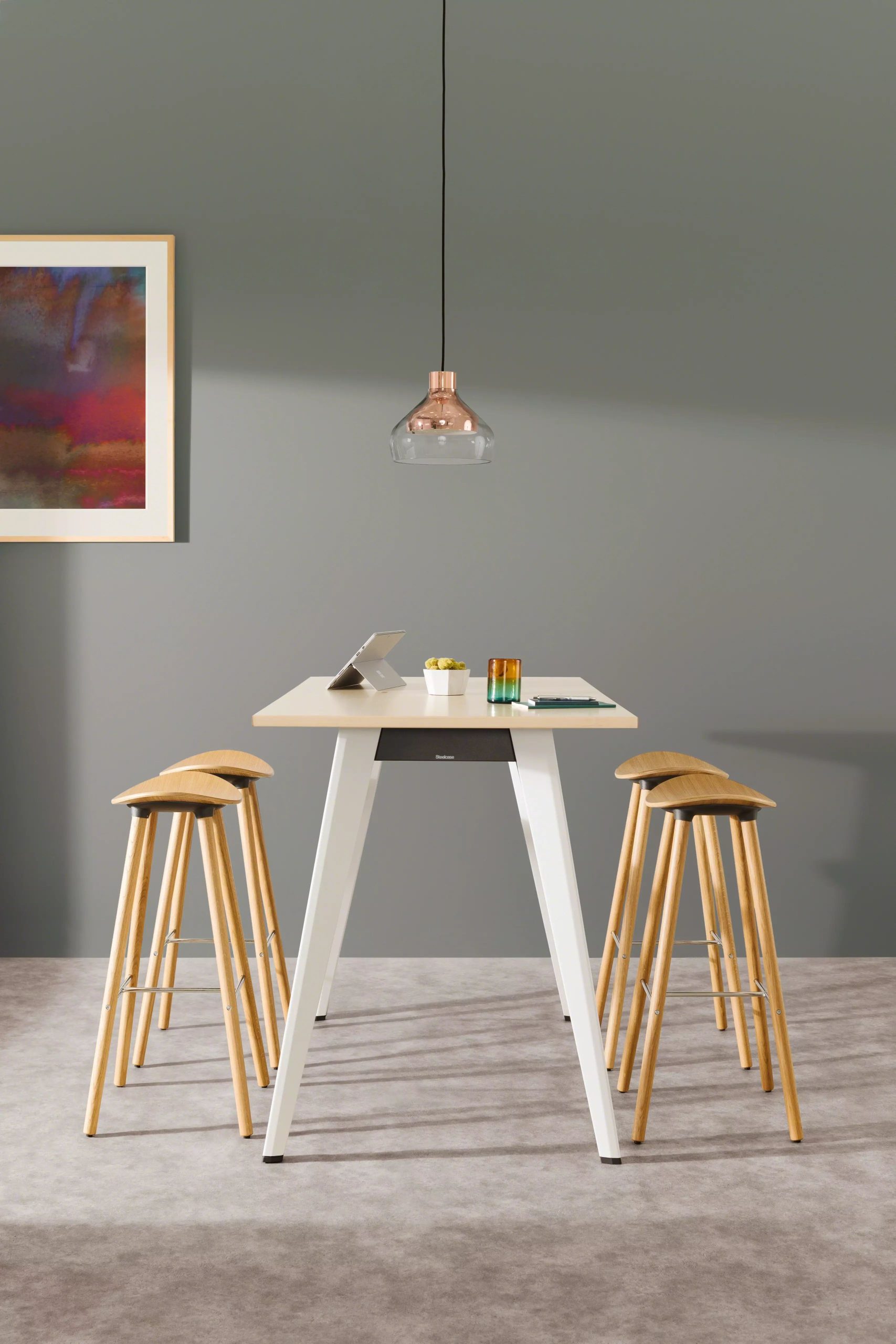 B-Free Standing Height Table with Optional Power Access | Steelcase