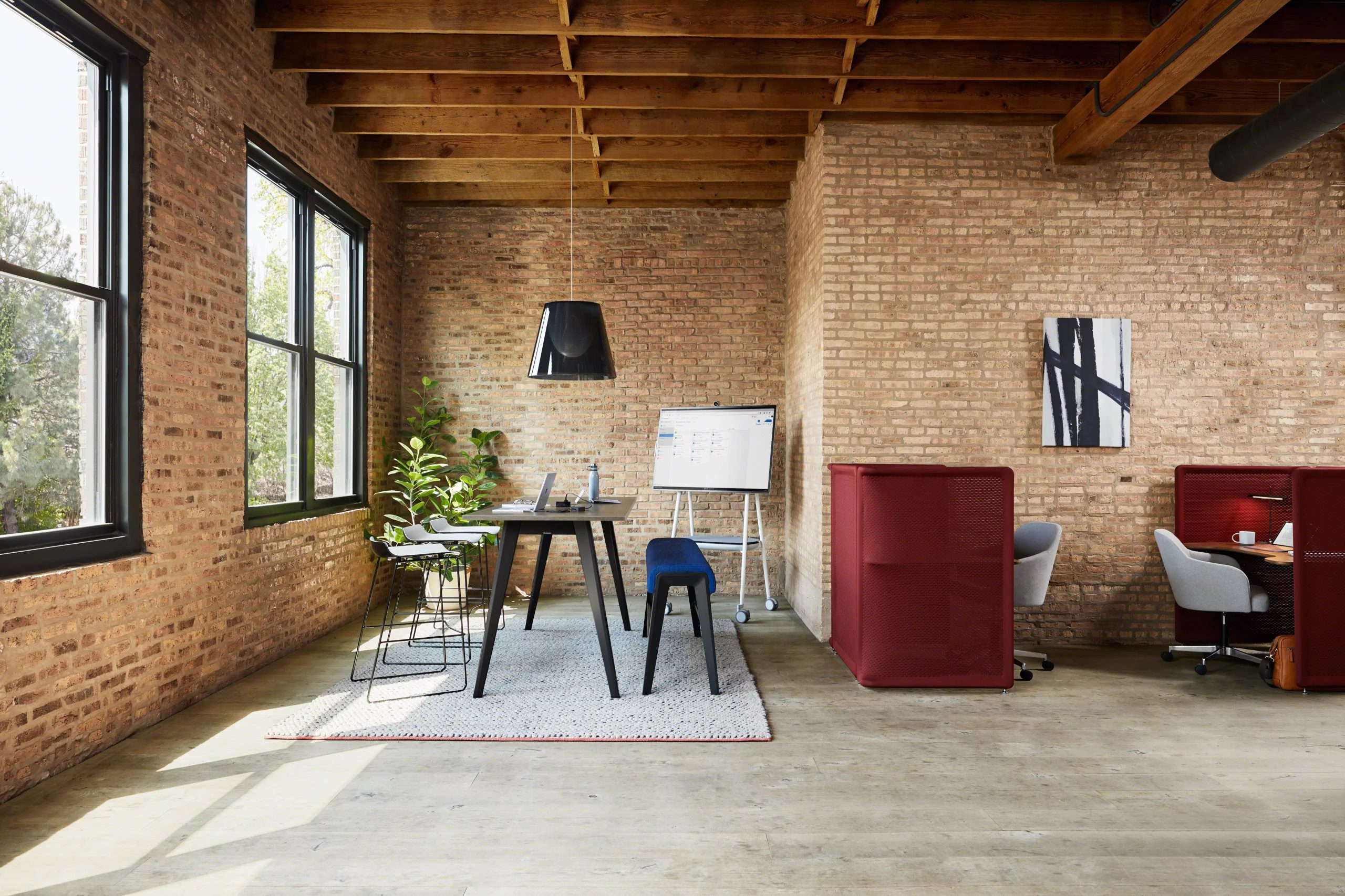 B-Free Standing Height Table with Optional Power Access | Steelcase