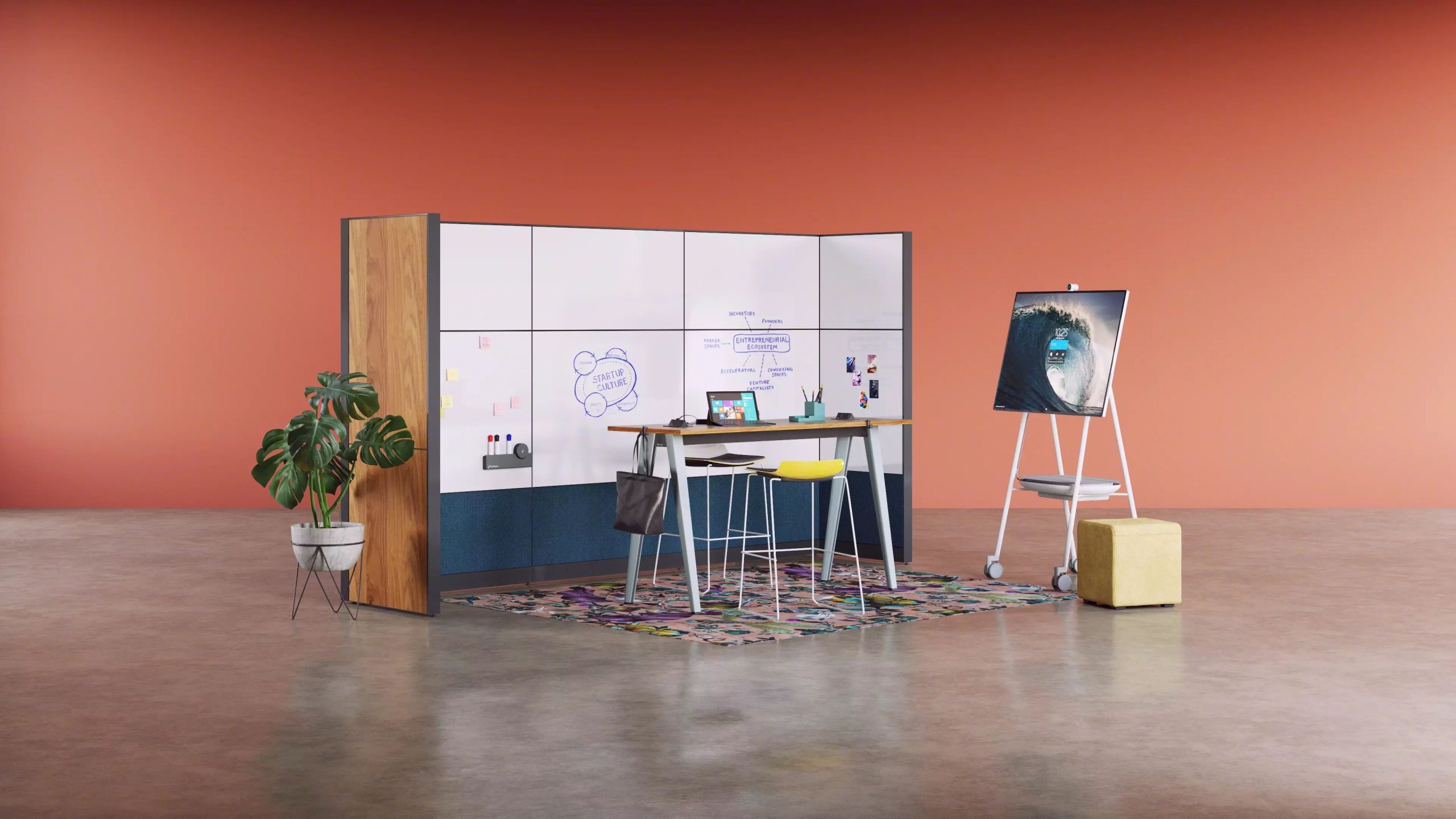 B-Free Standing Height Table with Optional Power Access | Steelcase