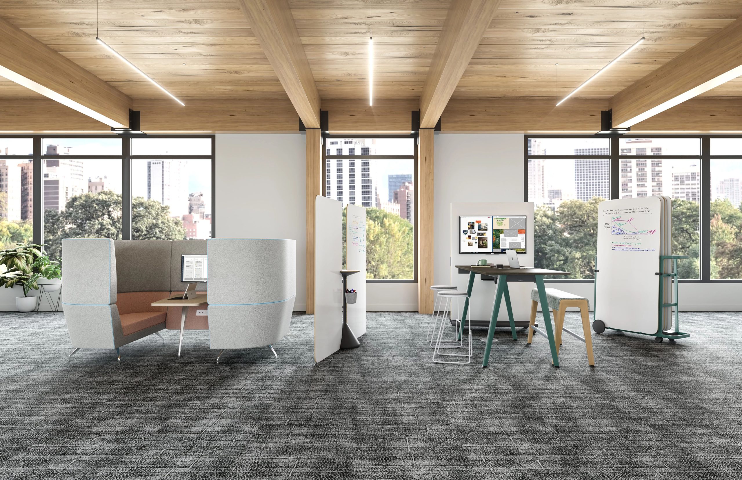 B-Free Standing Height Table with Optional Power Access | Steelcase