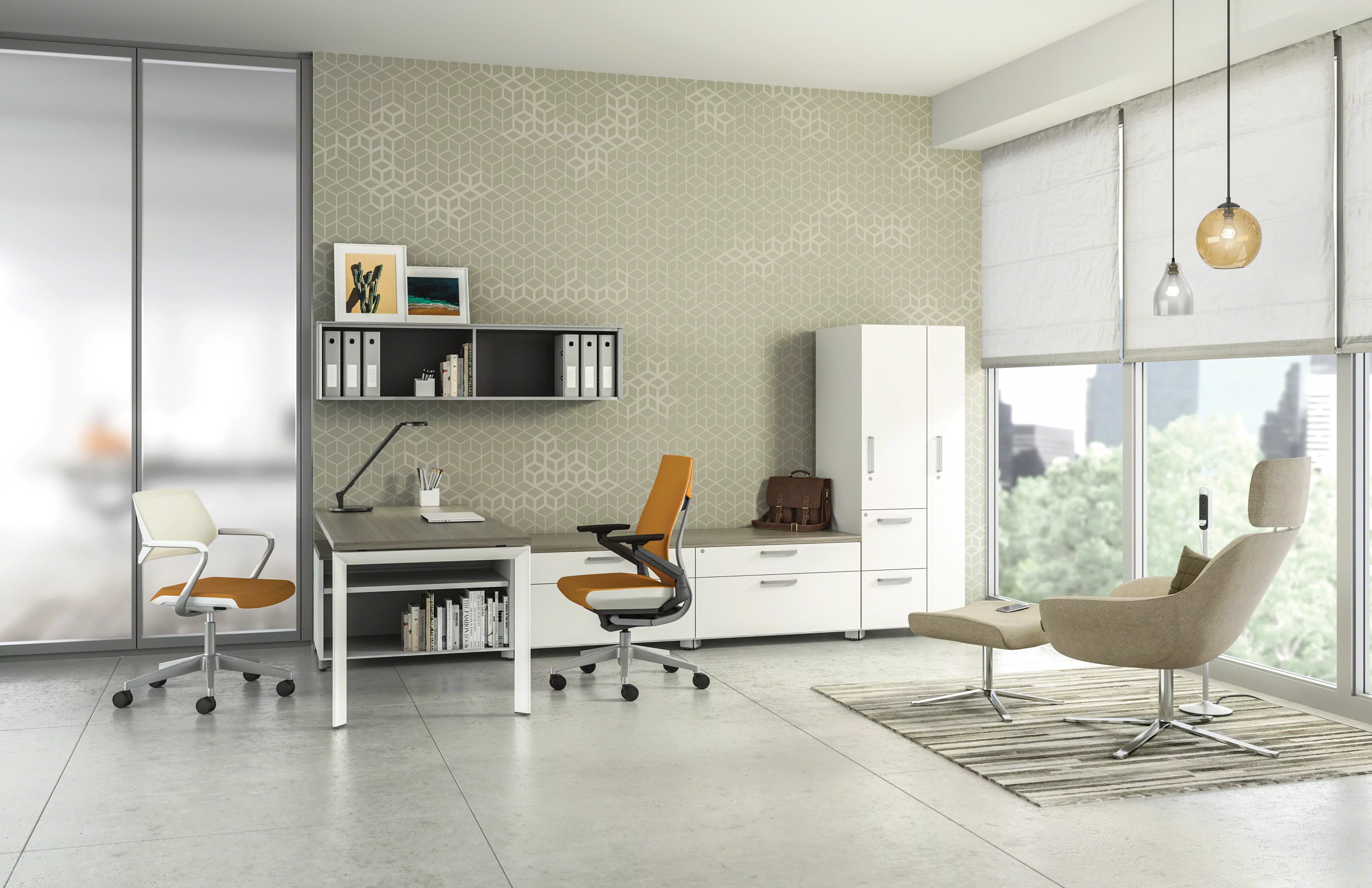 Answer Office Desk Free Standing & Front Privacy Panel | Steelcase