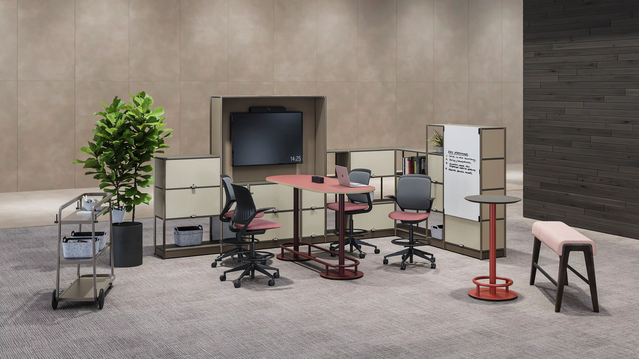 Obelos Collaboration Tables for Hybrid Meetings - Steelcase