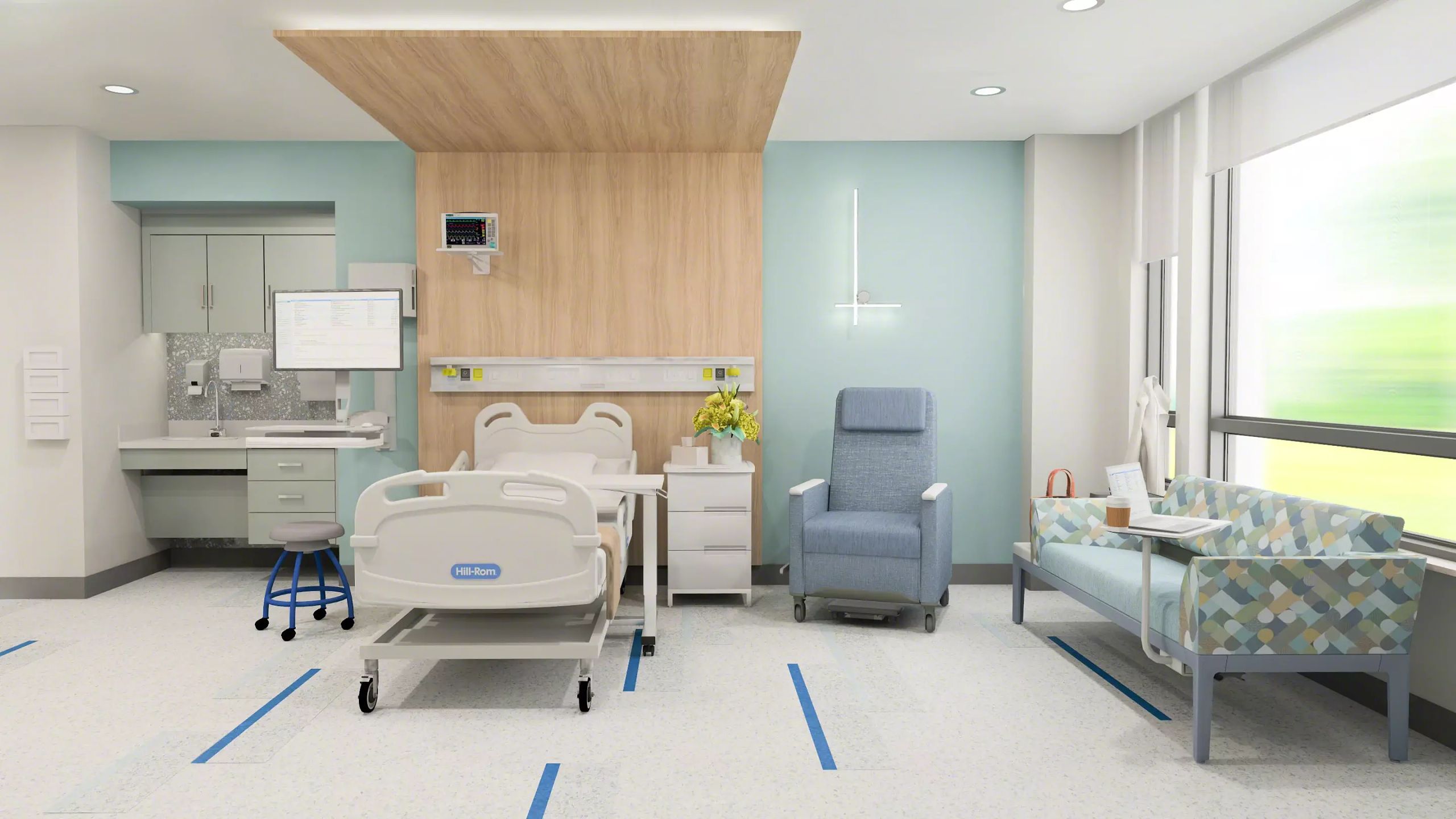 Patient Room Zones In The Yellow And Green Zones Of The Emergency
