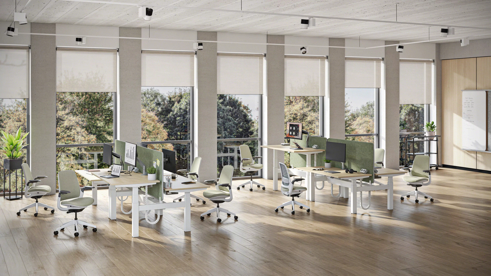 Possilio Height-Adjustable Modular Desks & Benches | Steelcase