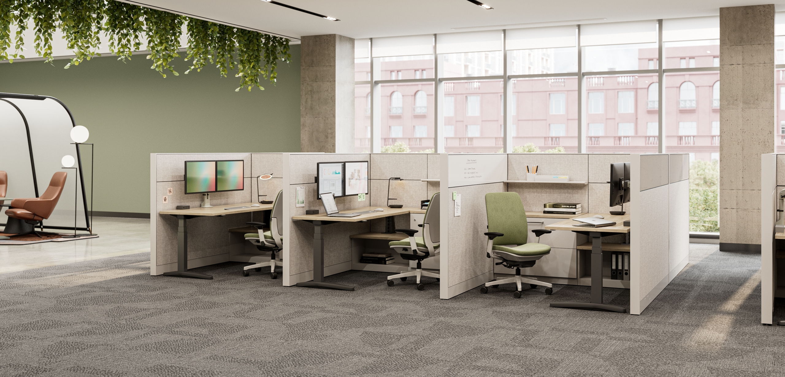 Answer Office Desk Free Standing & Front Privacy Panel | Steelcase