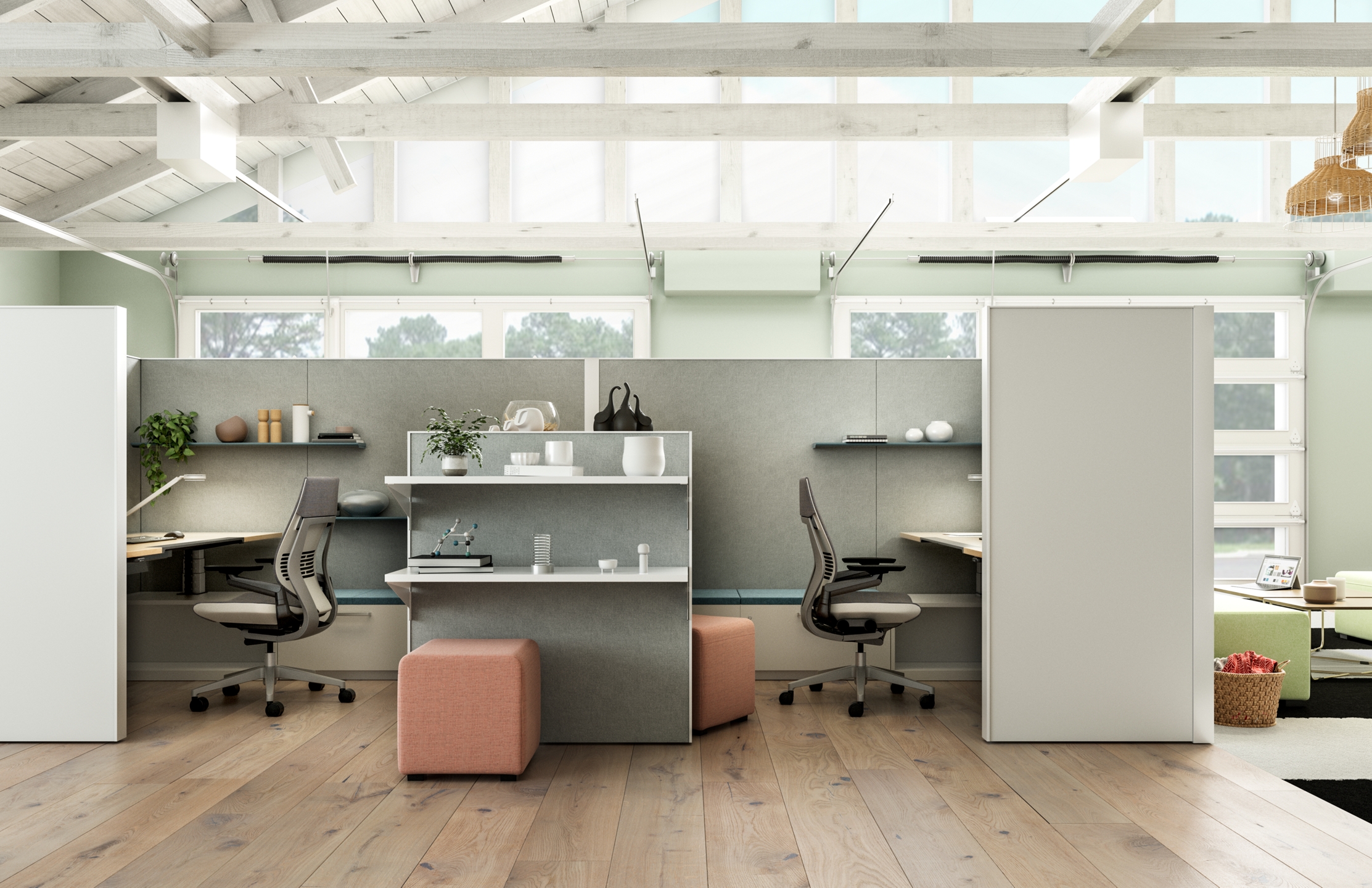 Answer Office Desk Free Standing & Front Privacy Panel | Steelcase