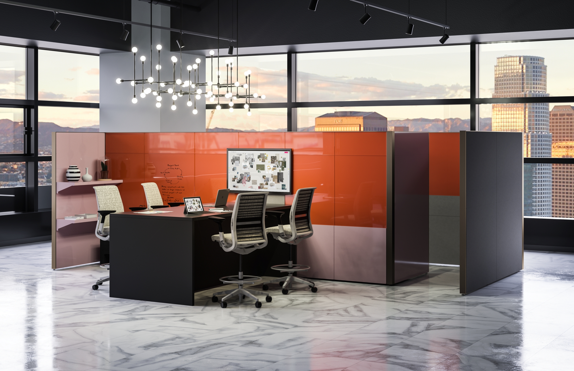 Answer Office Desk Free Standing & Front Privacy Panel | Steelcase
