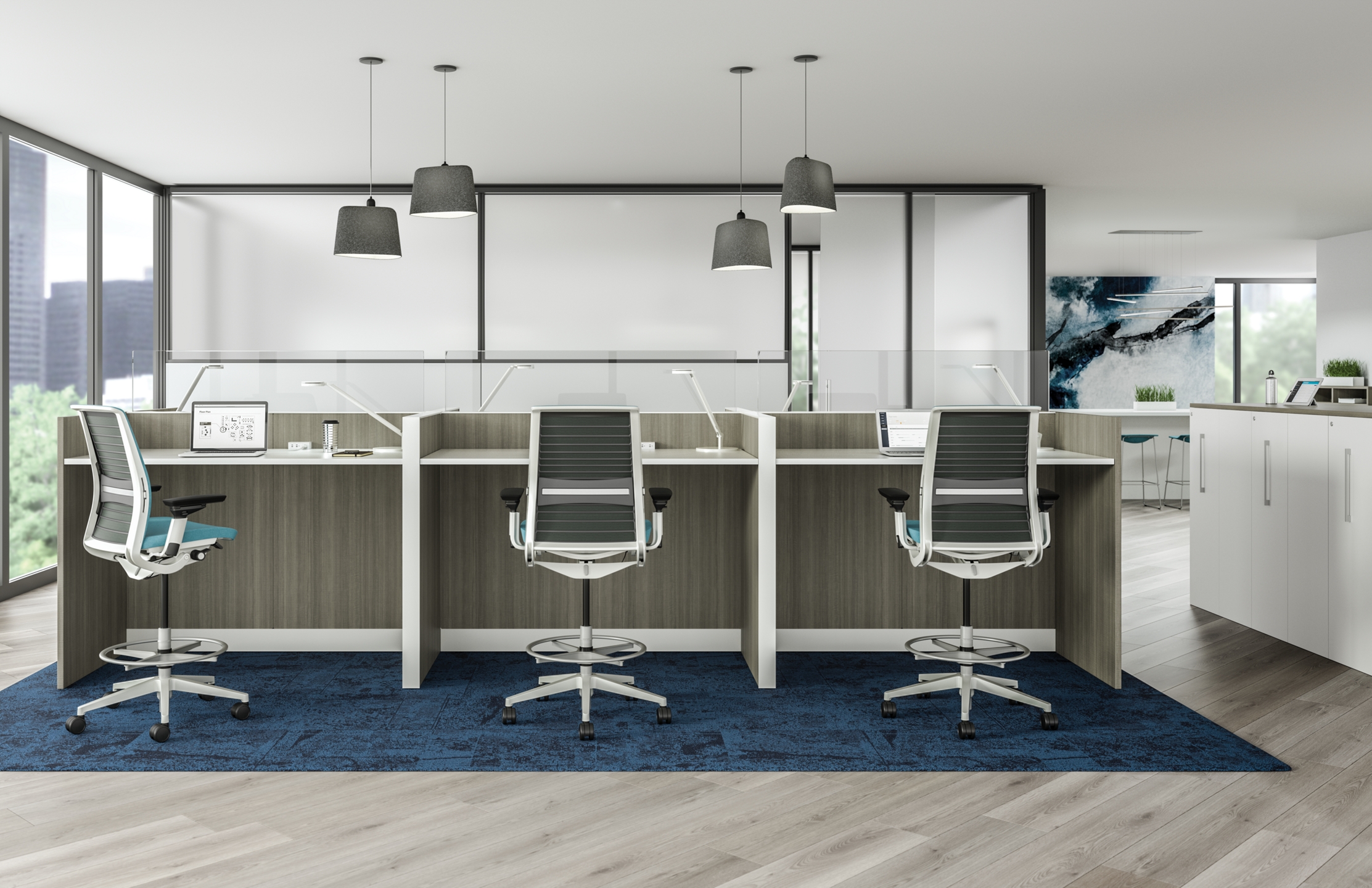 Answer Office Desk Free Standing & Front Privacy Panel | Steelcase